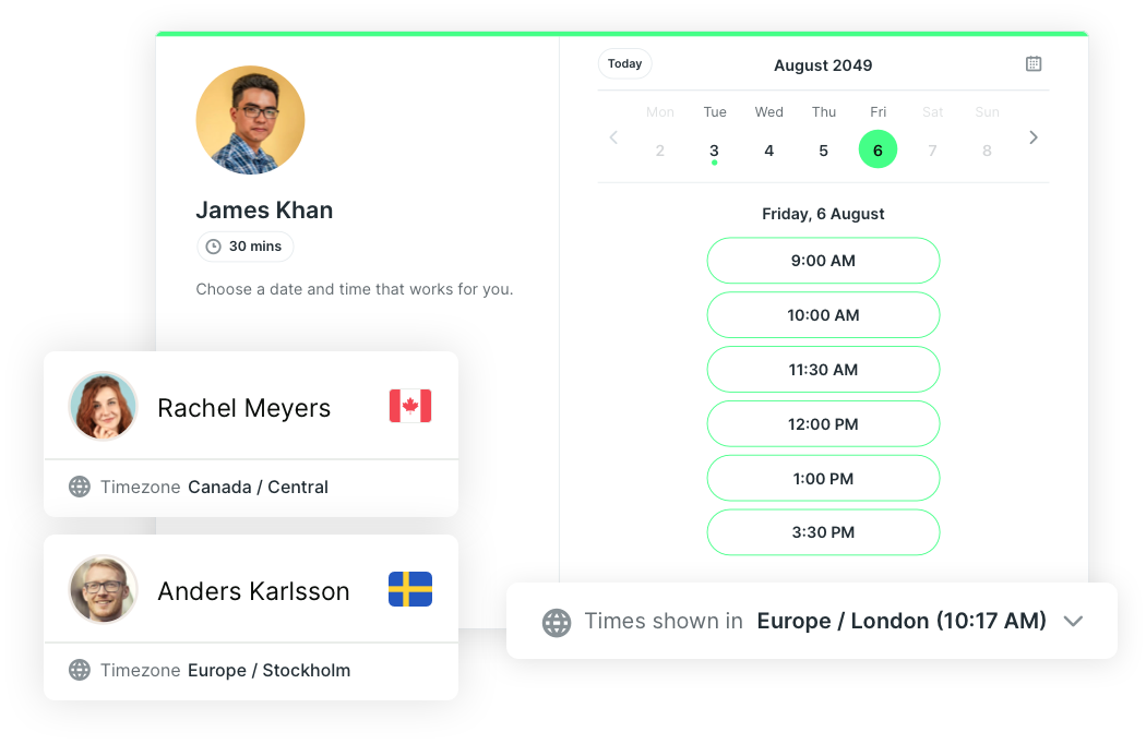 Time zone planner | Make meeting across time zones easy with YCBM